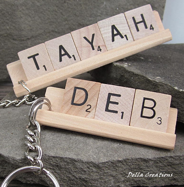 Personalized Scrabble Tile Keychain - 3 To 5 Letters on Luulla